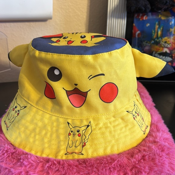 Pokemon | Accessories | Rare Pokemon Pikachu Bucket Hat With Ears And ...